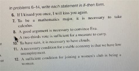 Solved In Problems 6 14 Write Each Statement In If Then Chegg Com