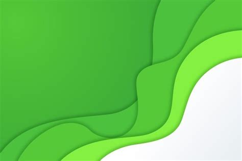 Бумажный стиль зеленый градиент волнистый фон Бесплатно векторы In 2024