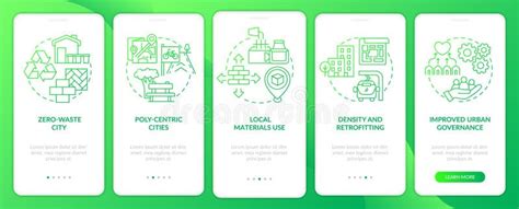 Green Urbanism Basis Gradient Onboarding Mobile App Screen Stock Vector Illustration Of Design