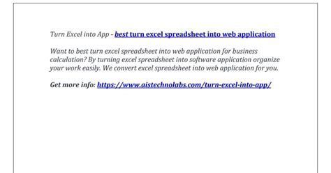 Turn Excel Into App Best Turn Excel Spreadsheet Into Web Application