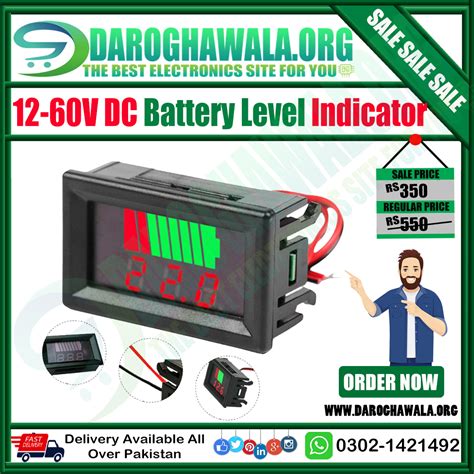 Dc Battery Level Indicator 12 To 60v Volte Meter In Pakistan