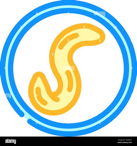 Pinworm Parasite Color Icon Vector Pinworm Parasite Sign Isolated