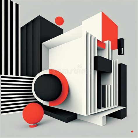 Abstract Geometric Background In Style Of Constructivism Generative Ai Stock Illustration