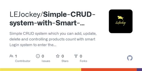 Github Lejockeysimple Crud System With Smart Login System Simple