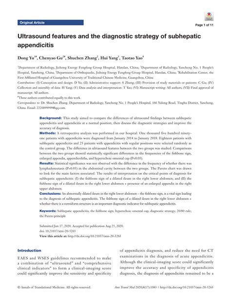 Pdf Ultrasound Features And The Diagnostic Strategy Of Subhepatic