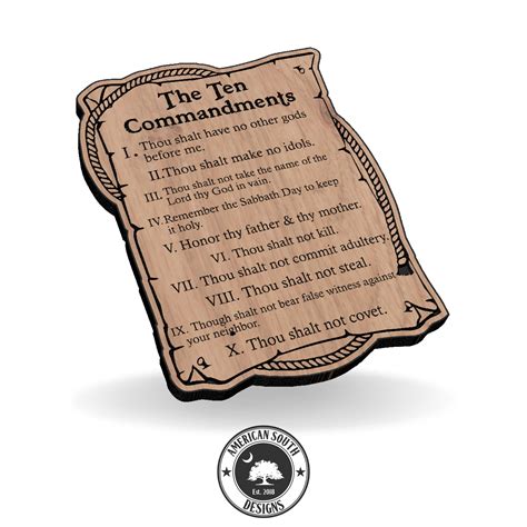 Ten Commandments Scroll Thou Version Patriot Nation Design