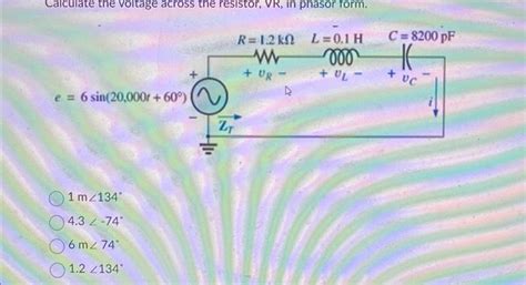 Solved For The Inductive Element Calculate The Voltage Chegg Com