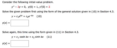 Solved Consider The Following Initial Value Problem Y 2y