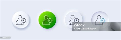 시계 선 아이콘이 있는 사용자입니다 프로필 아바타 기호입니다 선 아이콘 벡터 0명에 대한 스톡 벡터 아트 및 기타 이미지 0명 3차원 형태 고급 Istock