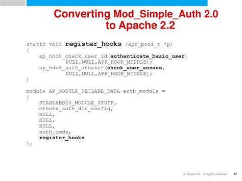 New Modular Authentication Architecture In Apache 22 And Beyond Ppt