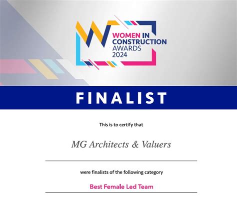 Women In Construction Awards 2024 Mg Architects