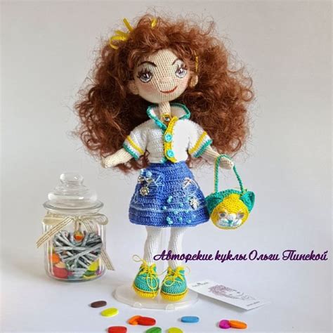 Интерьерная каркасная кукла вязанная кукла ручной работы подарок девочке подарок на день