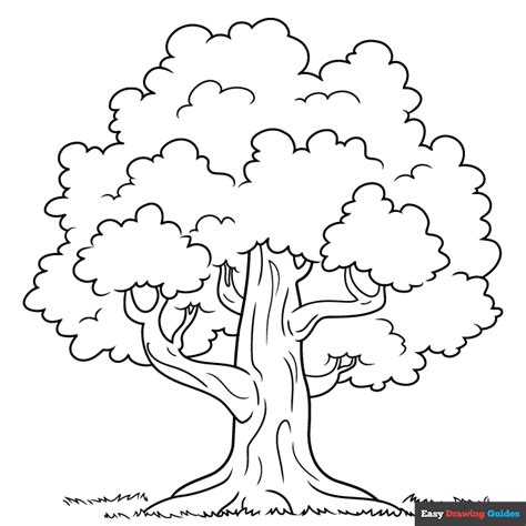How To Draw A Tree Outline Really Easy Drawing Tutorial