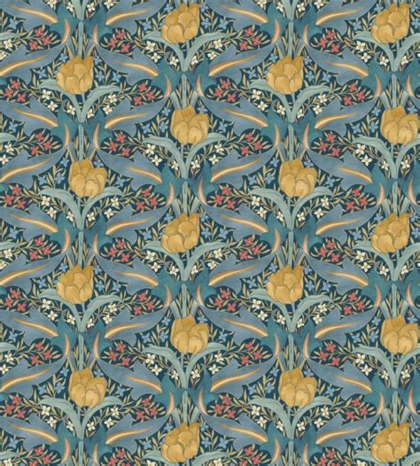 Tulip Jasmine Wallpaper In Teal By GP J Baker Jane Clayton