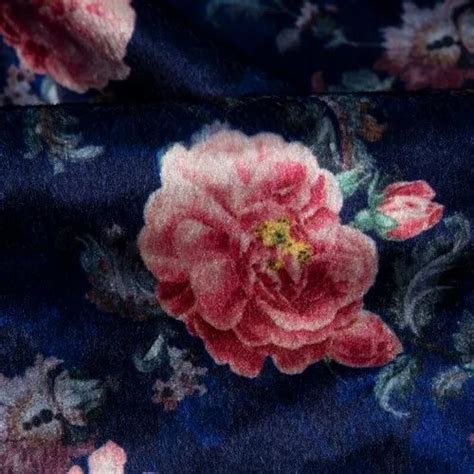Dg Printed Floral Pattern Digital Print Velvet Fabric For Multi