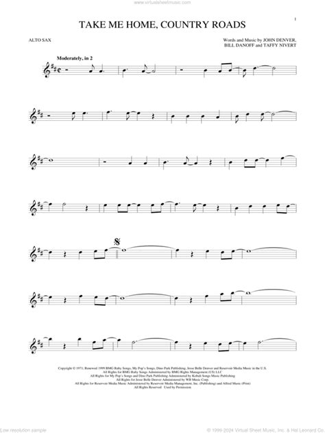 Alto Saxophone Sheet Music Popular Songs