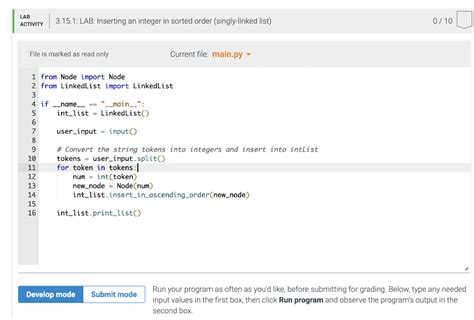 solved given main py and a node class in node py complete