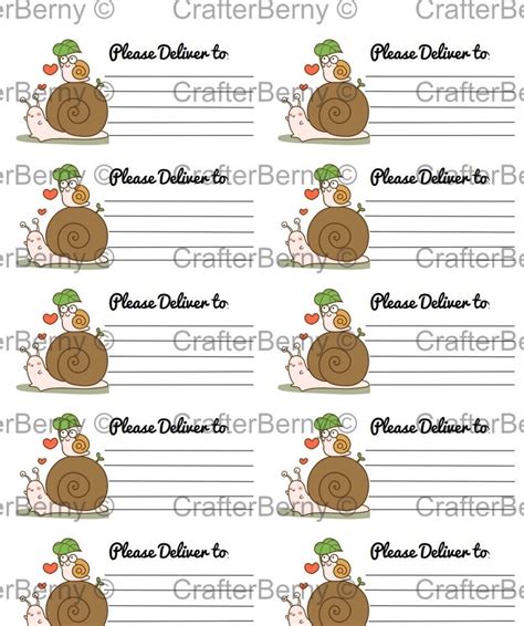 Cute Snail Please Deliver To Pdt Labels Etsy