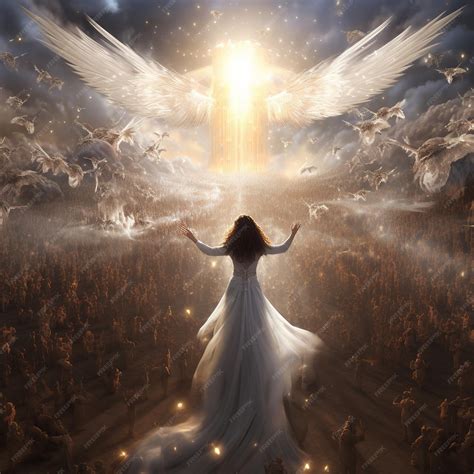 Premium Ai Image Illustration Of Millions Of Seraphim Worshipping God