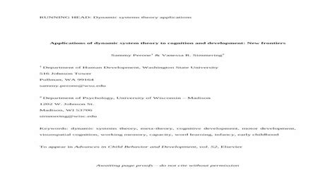 pdf applications of dynamic system theory to cognition …spacelab