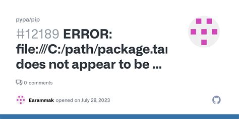 Error File C Path Package Tar Gz Does Not Appear To Be A Python Project Neither Setup Py