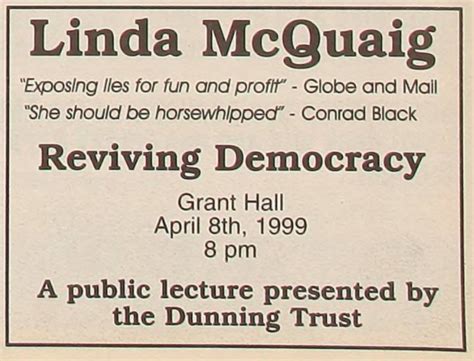 Linda Mcquaig 1998 1999 Dunning Trust Lectures Digital Collection