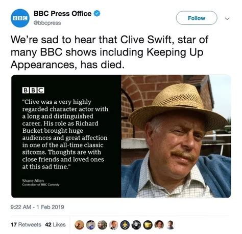 Clive Swift Dead Keeping Up Appearances Actor Dies Aged 82 Mirror
