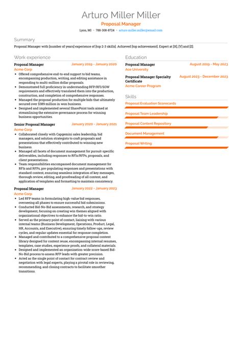10 Proposal Manager Resume Examples That Land Jobs
