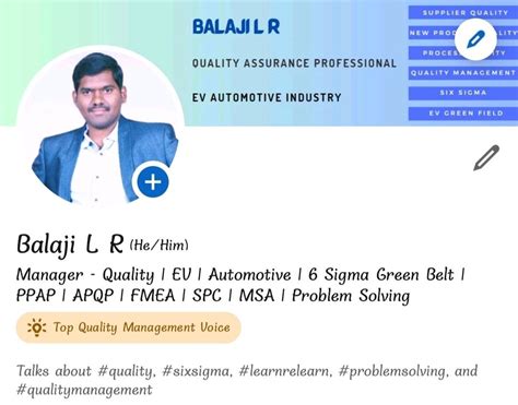 Linkedintopvoice Qualitymanagement 2023goals Balaji L R 65 Comments