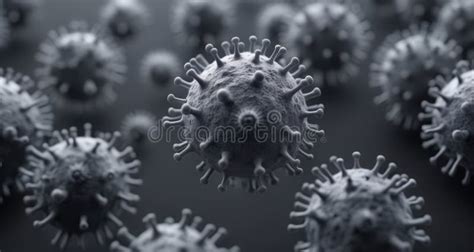 Viral Threat A Close Up Of A Virus Particle In A Microscopic View Stock Illustration
