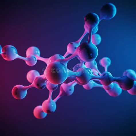 A 3d Rendering Of A Molecular Structure Featuring Interconnected Spheres And Rods Stock