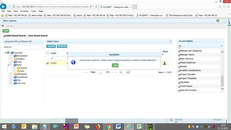 bug 8833 social media when group rights are saved for user error