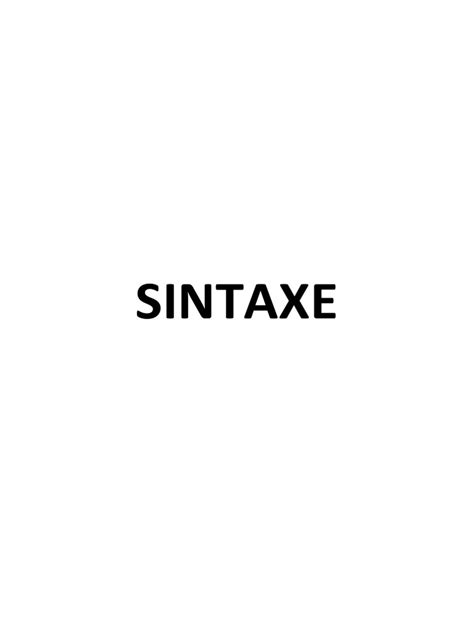 Sintaxe Pdf Assunto Gramática Predicado Gramática