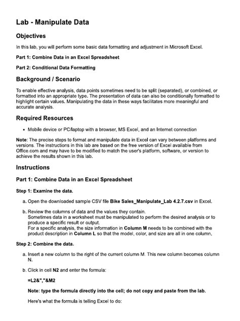 Lab Manipulate Data Pdf