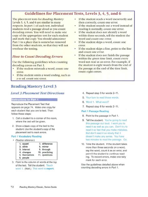 Reading Mastery Placement Tests Iii Vi Pdf