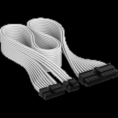 Premium Individually Sleeved Atx 24 Pin Cable Type 5 Gen 5 White