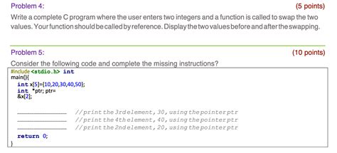 Solved Problem 4 5 Points Write A Complete C Program