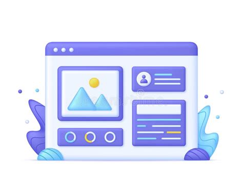 3d Browser Window Design Can Be Used For Many Purposes Stock Vector