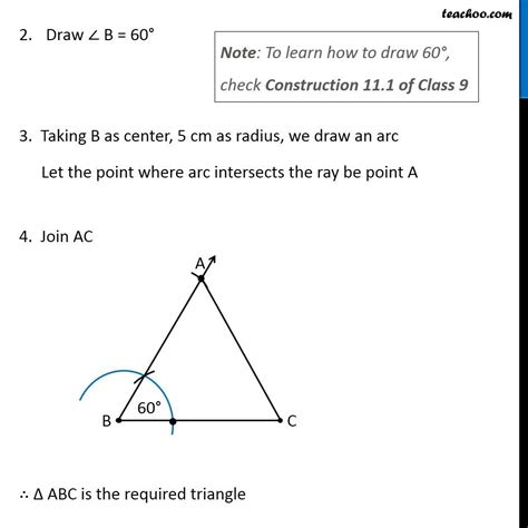 Ex Draw A Triangle ABC With Side BC Cm AB Cm Angle