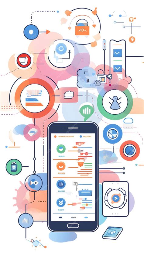 Premium Photo Artistically Illustrated Dynamics Of Mobile App Development Stages In A