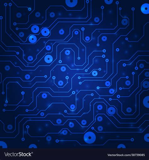 Abstract Hi Tech Blue Circuit Board Background Vector Image