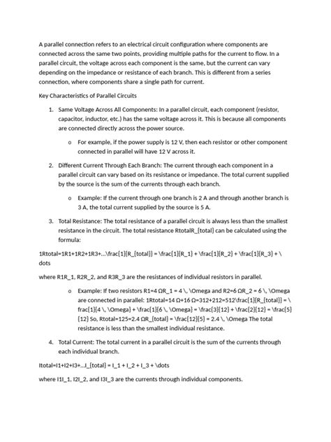 Parallel Connection Pdf Series And Parallel Circuits Electrical