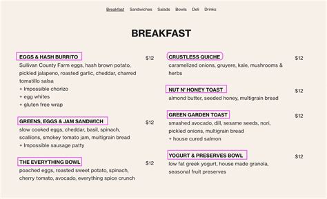 Custom Font Food Menu Customize With Code Squarespace Forum