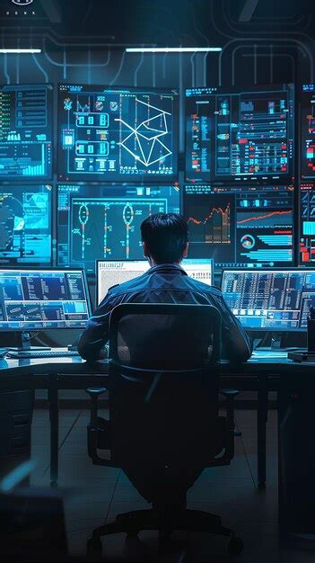 Data Scientist Analyzing Big Data Premium Ai Generated Image