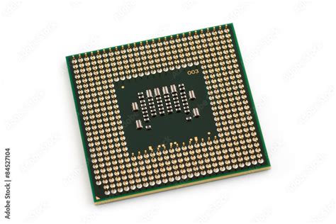 Computer X86 Processor Modern Central Processing Unit Cpu Isolated On White Background