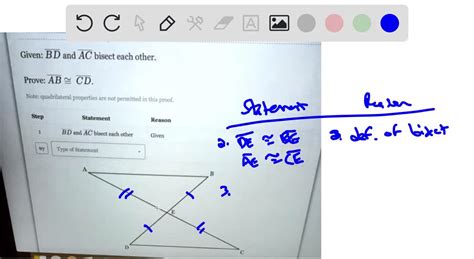 SOLVED Given BD And AC Bisect Each Other Prove AB CD Note Quadrilateral Properties Are Not