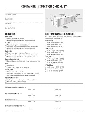 Fillable Online Container Inspection Checklist Fax Email Print PdfFiller