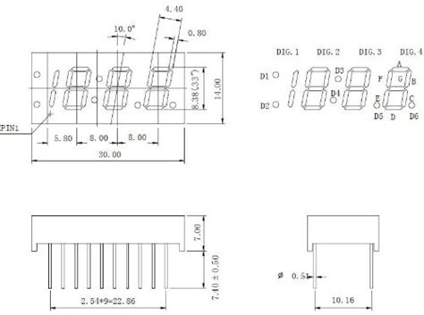 033 Inch 4 Digit 7 Segment Led Display Buy 033 Inch 7 Segment