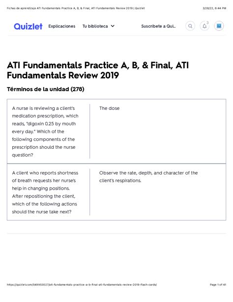 Ati Fundamentals Practice A B And Final Atifundamentals Review 2019 Scholarfriends