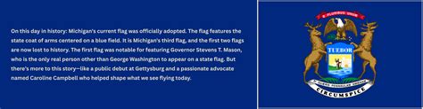 Flying High Since 1911 The Story Of Michigans State Flag Northern